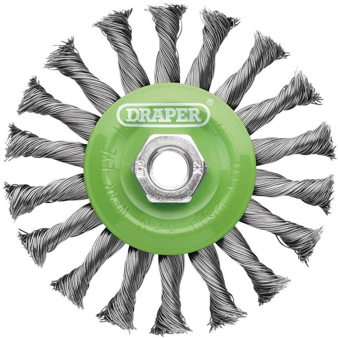 Draper 08061 Stainless-Steel Twist-Knot Flat Wire Wheel Brush, 115mm ...