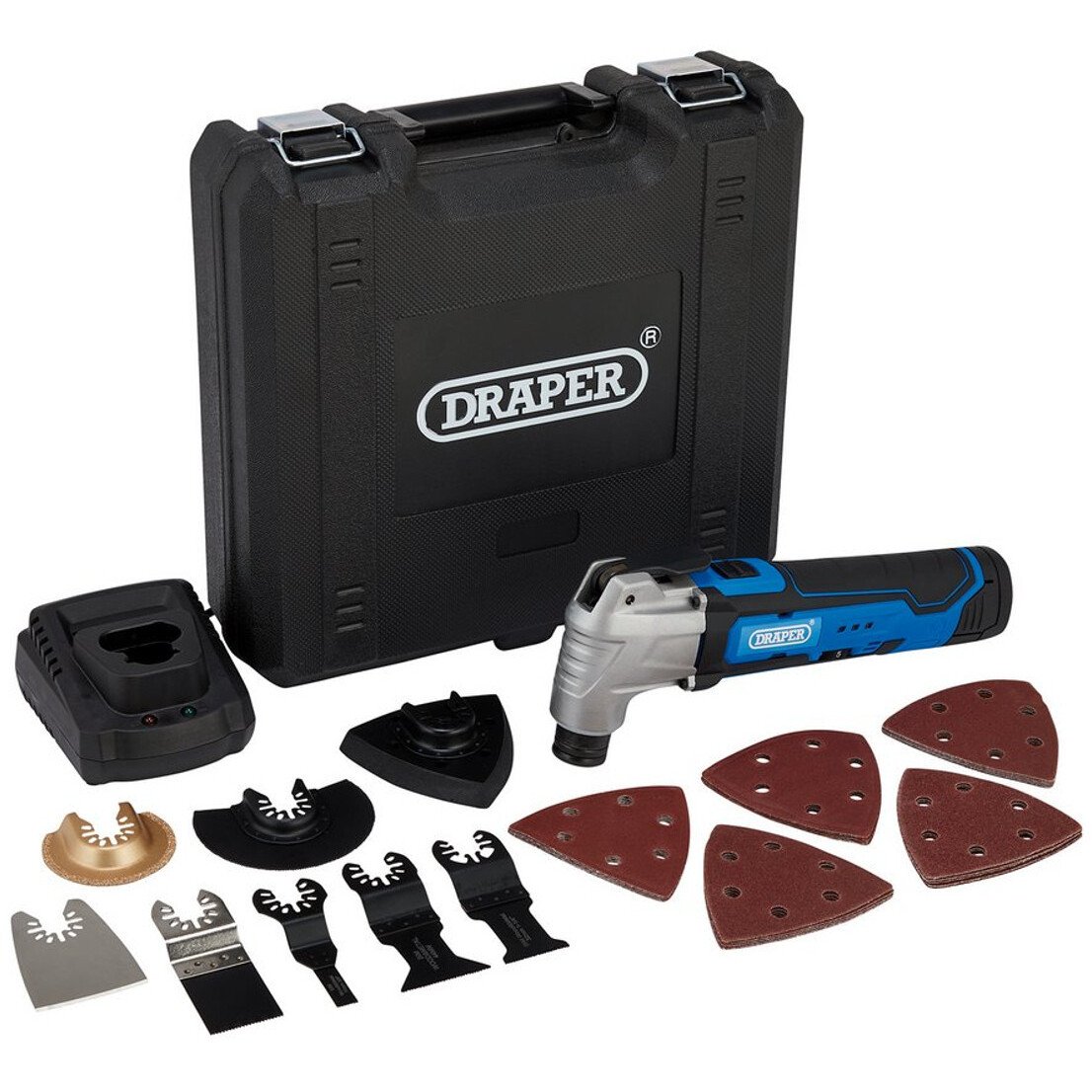 Draper 19392 12V Oscillating Multi-Tool (33 Piece), 1 x Battery, 1.5Ah ...