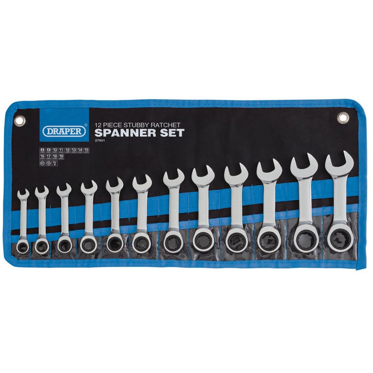 Draper 27931 HI-TORQ® Metric Stubby Ratchet Combination Spanner Set 12 Piece from Lawson HIS