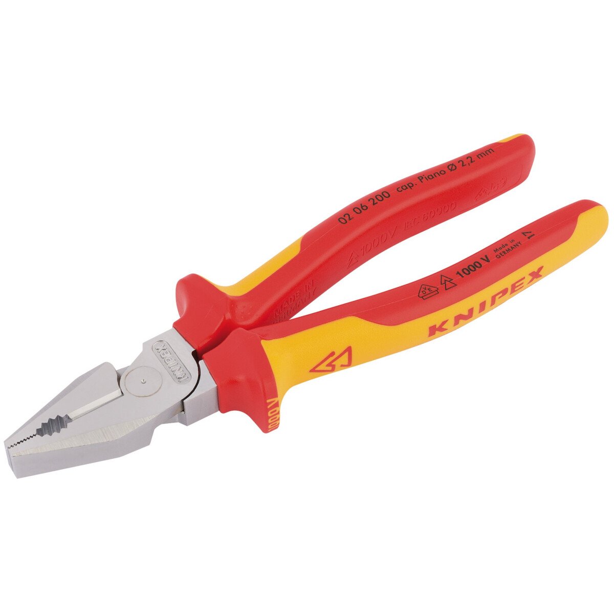 Knipex 02 06 200 200mm VDE Fully Insulated High Leverage Combination Pliers 59818 from Lawson HIS