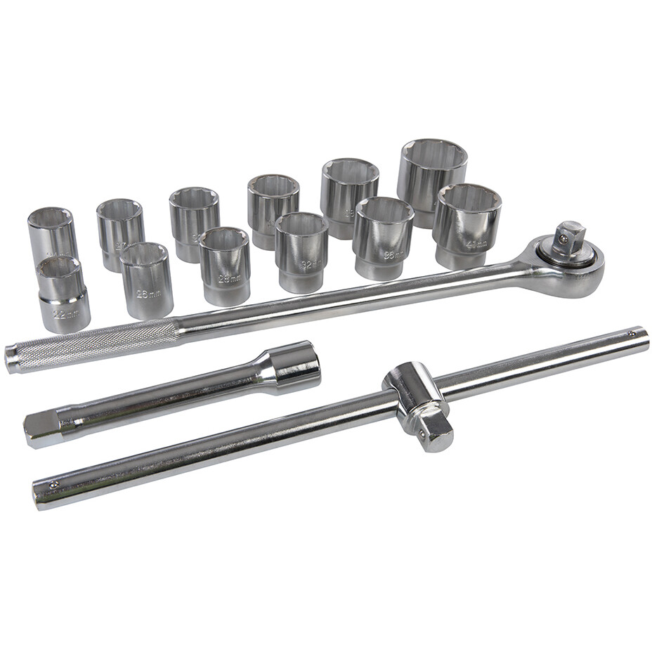 Silverline 652142 3/4" Square Drive Metric Socket Set (15 Piece) from ...