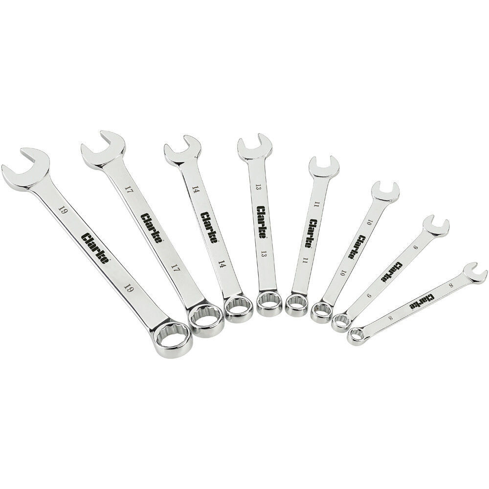 Clarke 1801815 CHT815 8 piece 8 - 19mm Combination Spanner Set from ...