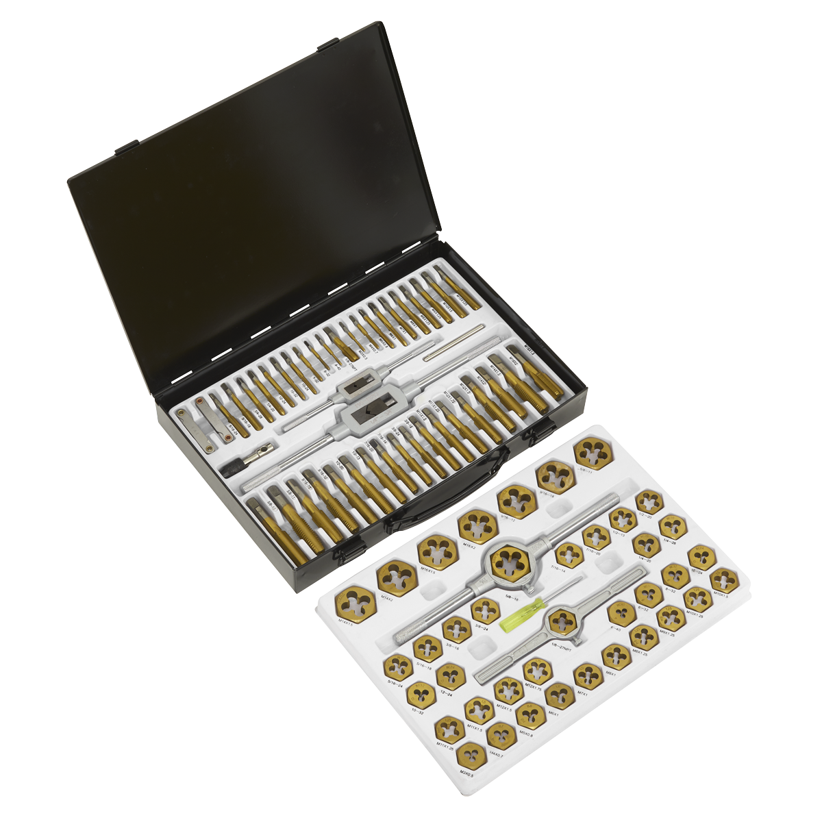 Sealey AK3086HIM Tap & Die Set Hexagonal Metric & SAE/Imperial 86pc ...