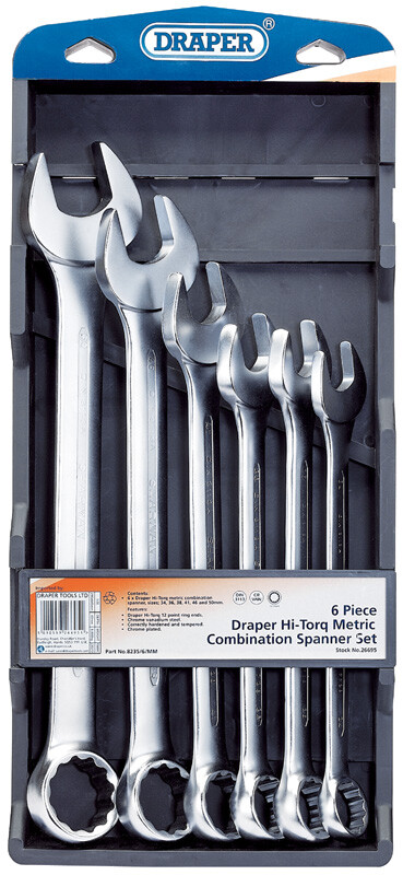 Draper 26695 8235/6/MM 6 Piece Draper Hi Torq Large Metric Combination ...