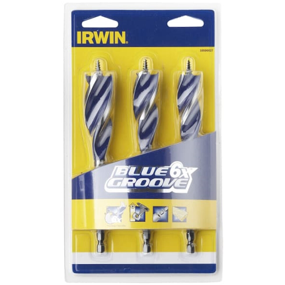 IRWIN 10506627 Blue Groove 6X 3 Piece 20-25mm Wood Drill Bit Set from ...