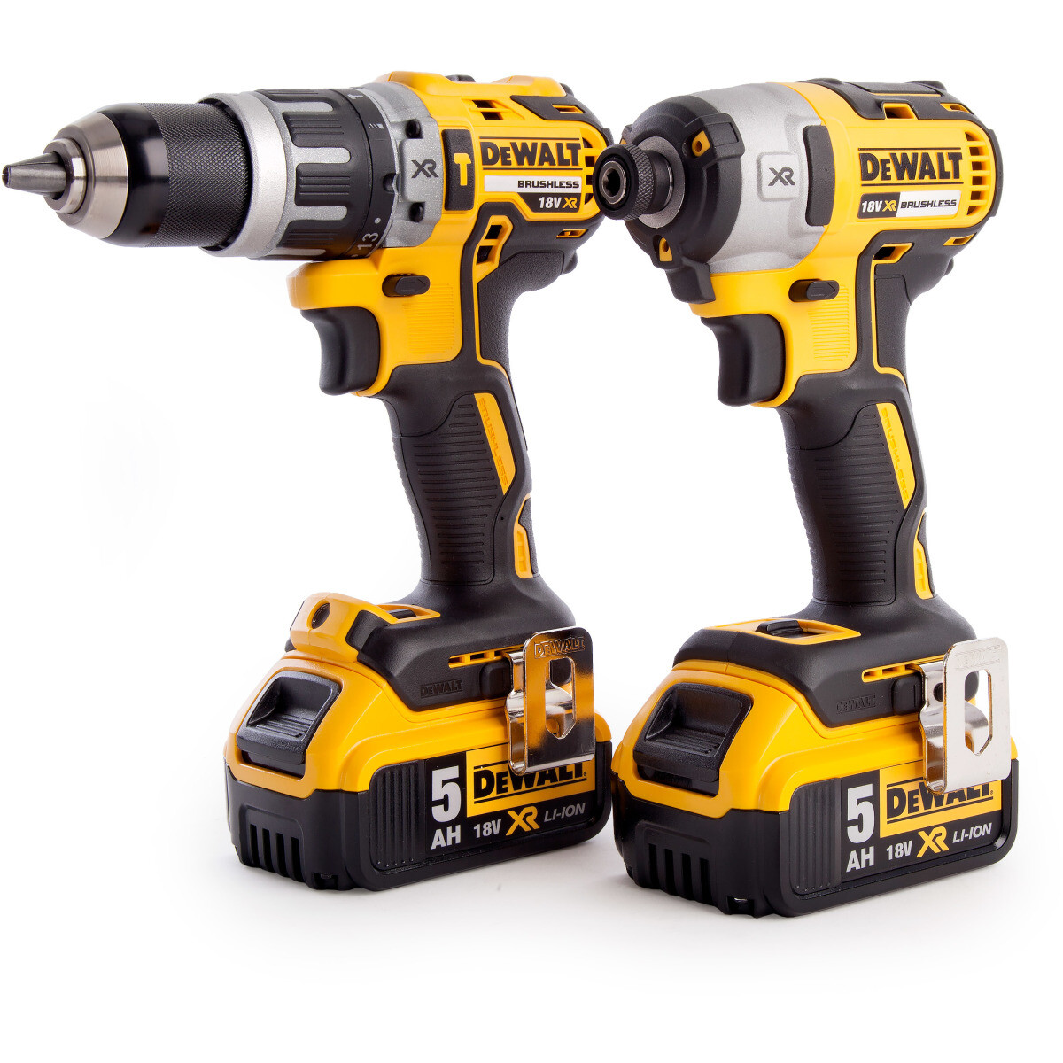 DeWalt DCK266M2T-GB Combi Drill and Impact Driver XR 18V Brushless Kit with 2x 4.0Ah Batteries ...