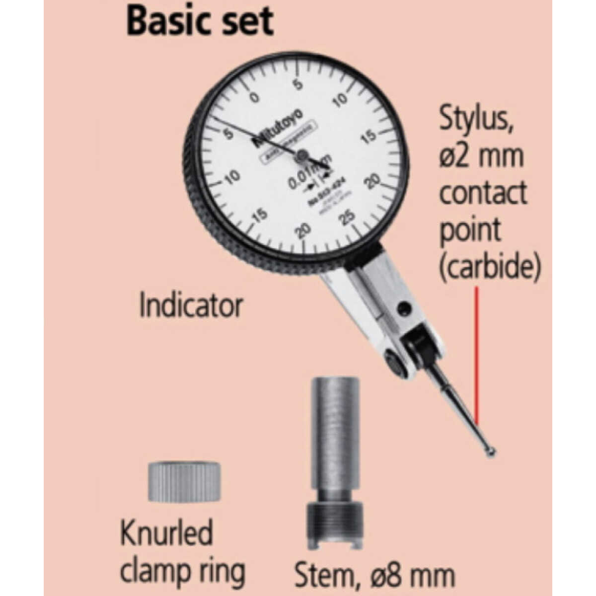 Mitutoyo 513 404 10e Dial Test Indicator Horizontal Type 0 8mm 0 01mm
